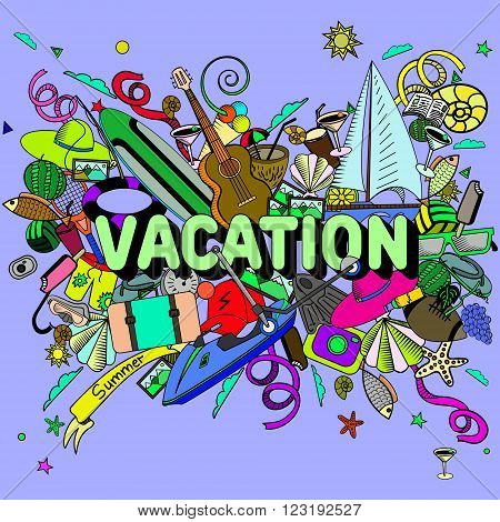 Vacation Line Art Vector & Photo (Free Trial) | Bigstock