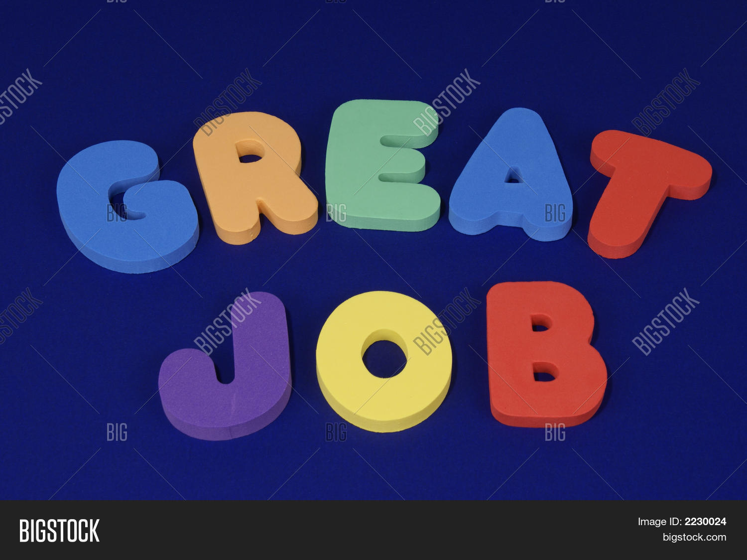 Great Job Message Blue Image & Photo (Free Trial) | Bigstock