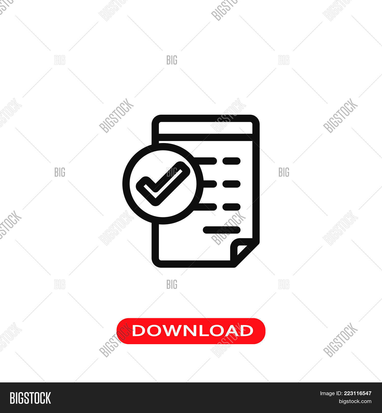 Approve Invoice Icon Vector & Photo (Free Trial) | Bigstock