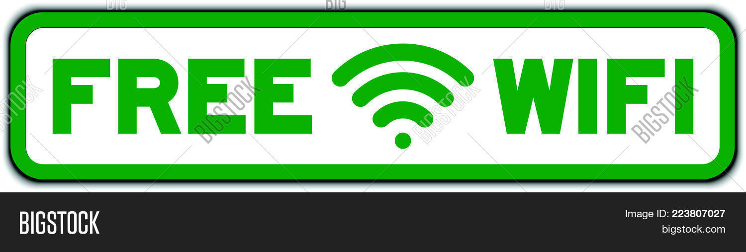 Green Free Wifi Icon Vector & Photo (Free Trial) | Bigstock