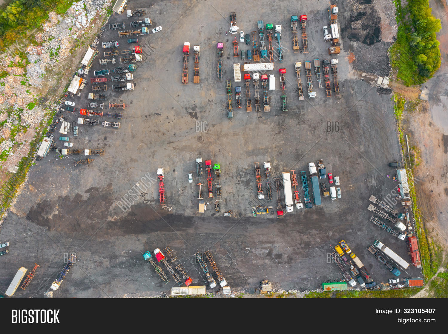 Aerial Top View Semi Image & Photo (Free Trial) | Bigstock
