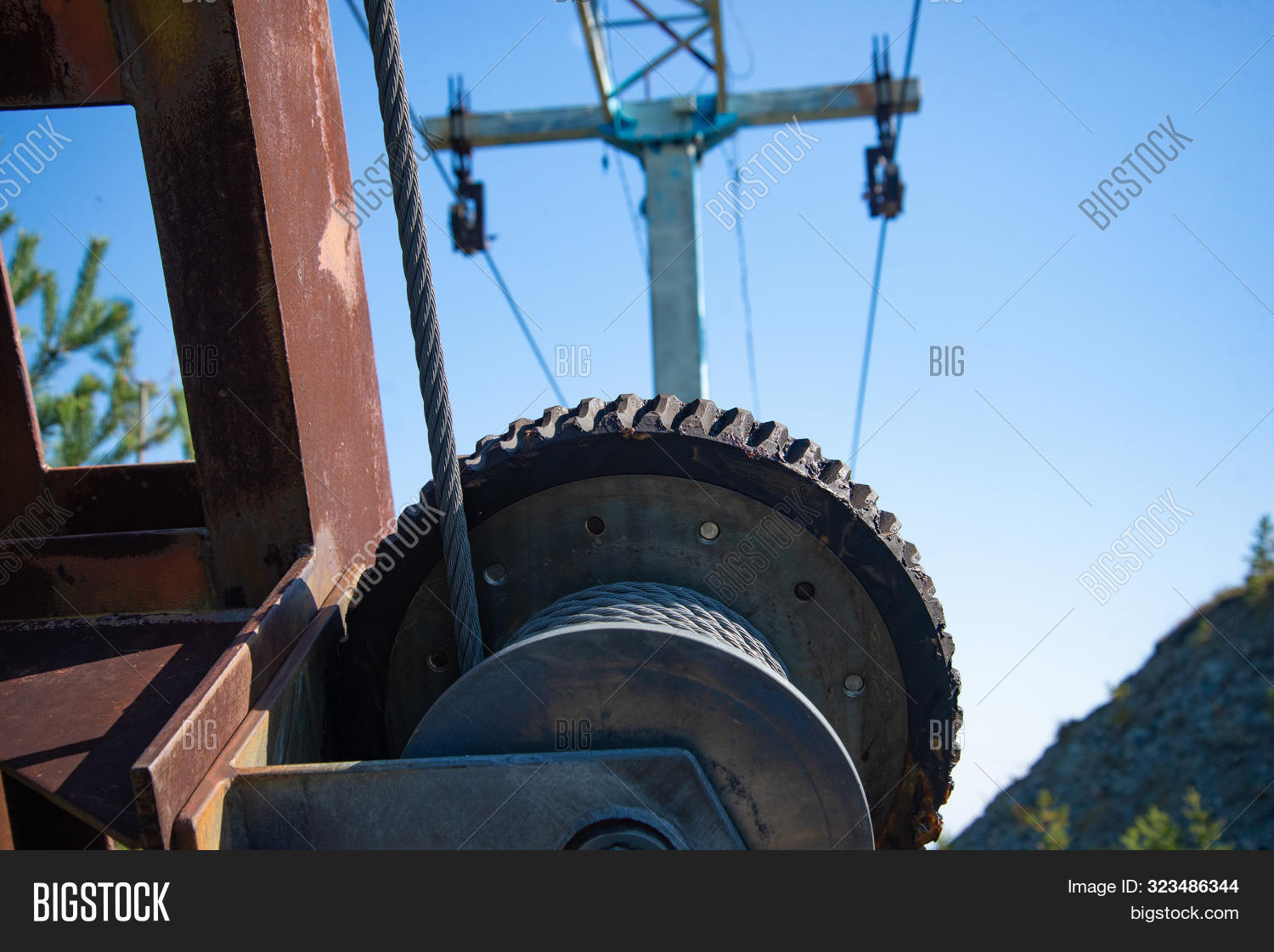 Steel Cable Winch. Image & Photo (Free Trial) | Bigstock