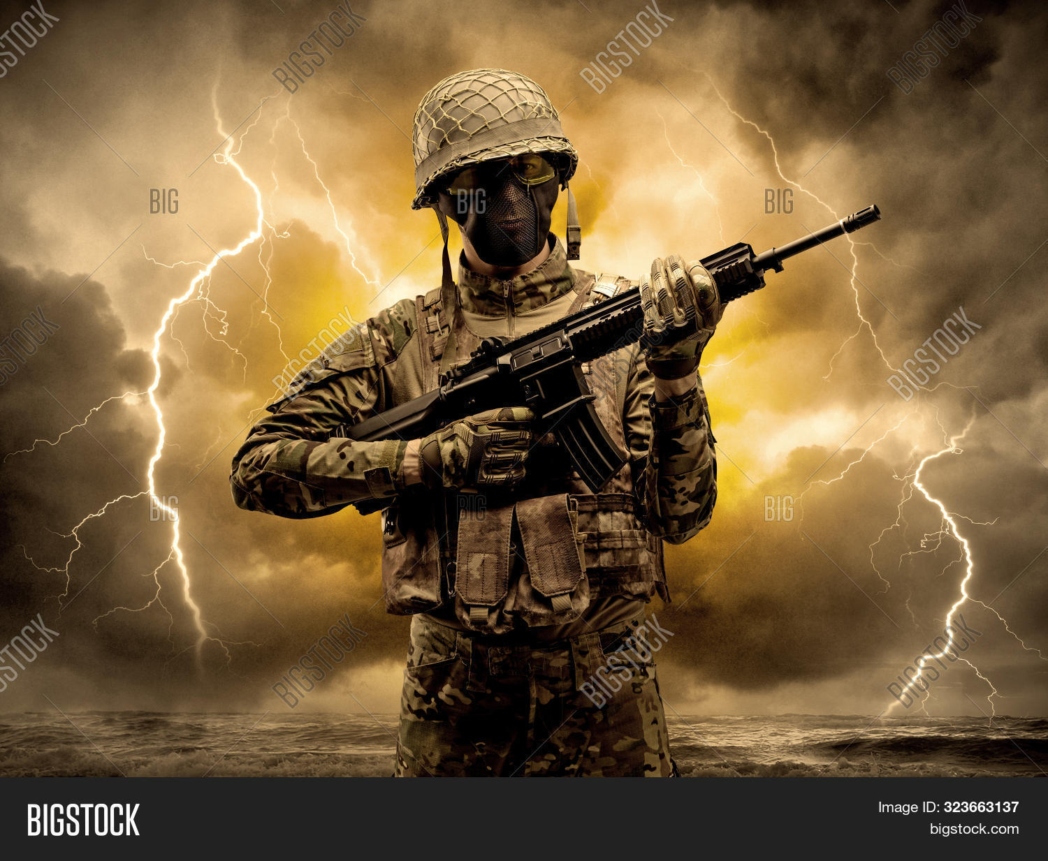 Armed Soldier Standing Image & Photo (Free Trial) | Bigstock