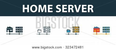 Home Server Icon Set Vector & Photo (Free Trial) | Bigstock