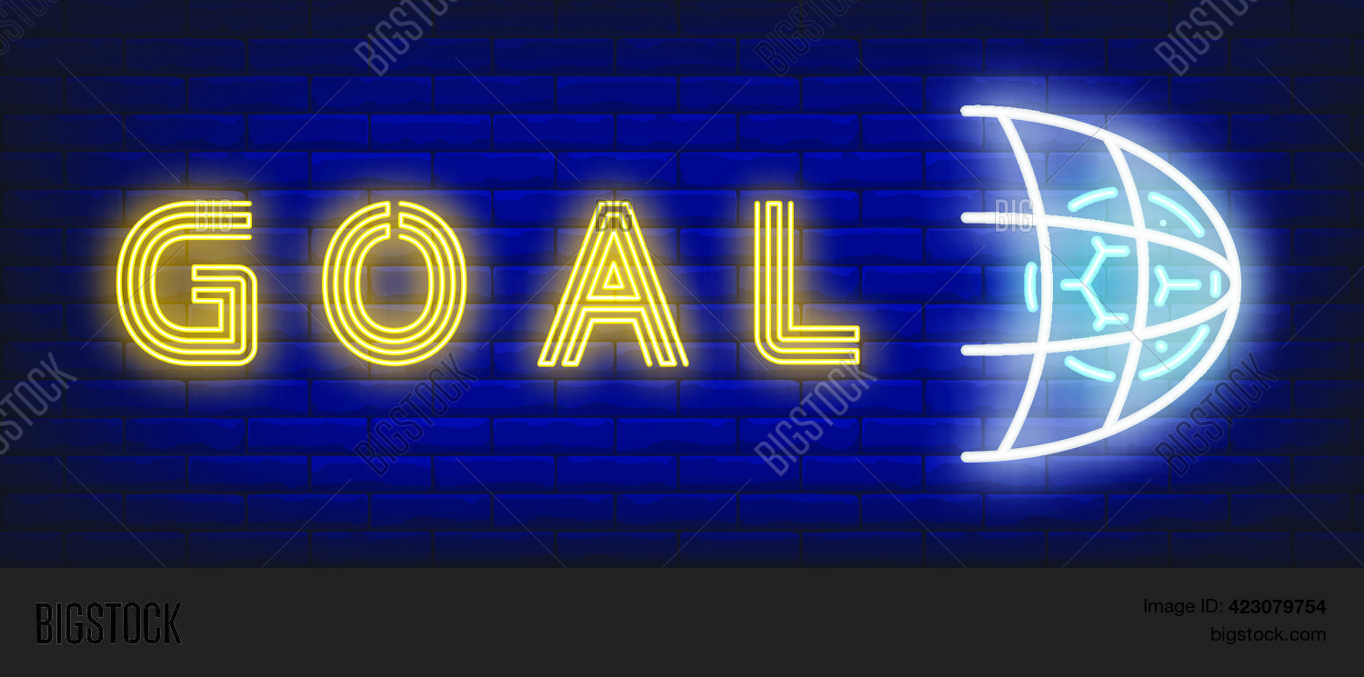 Goal Neon Text Soccer Vector & Photo (Free Trial) | Bigstock