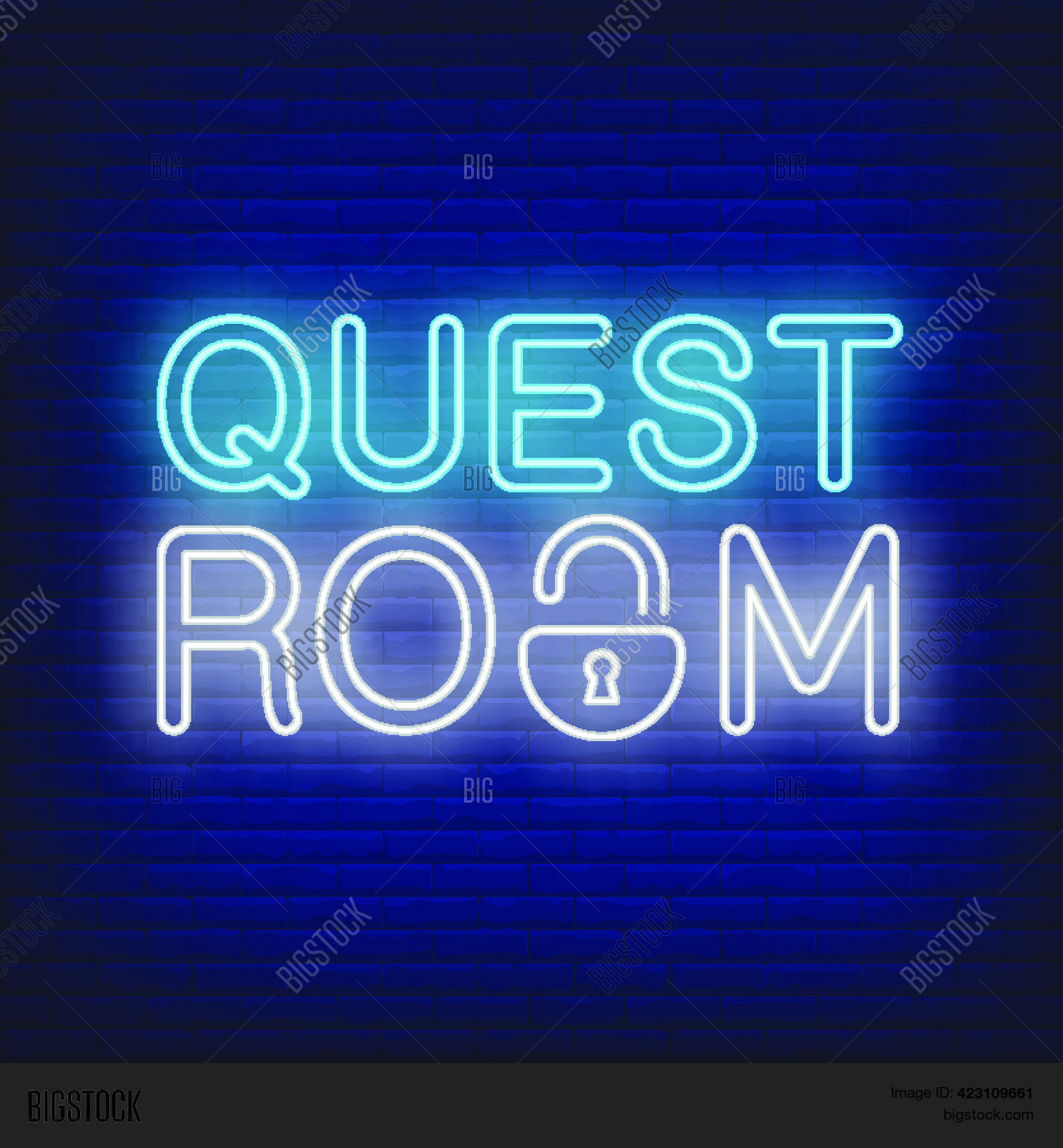 Quest Room Neon Sign Vector & Photo (Free Trial) | Bigstock