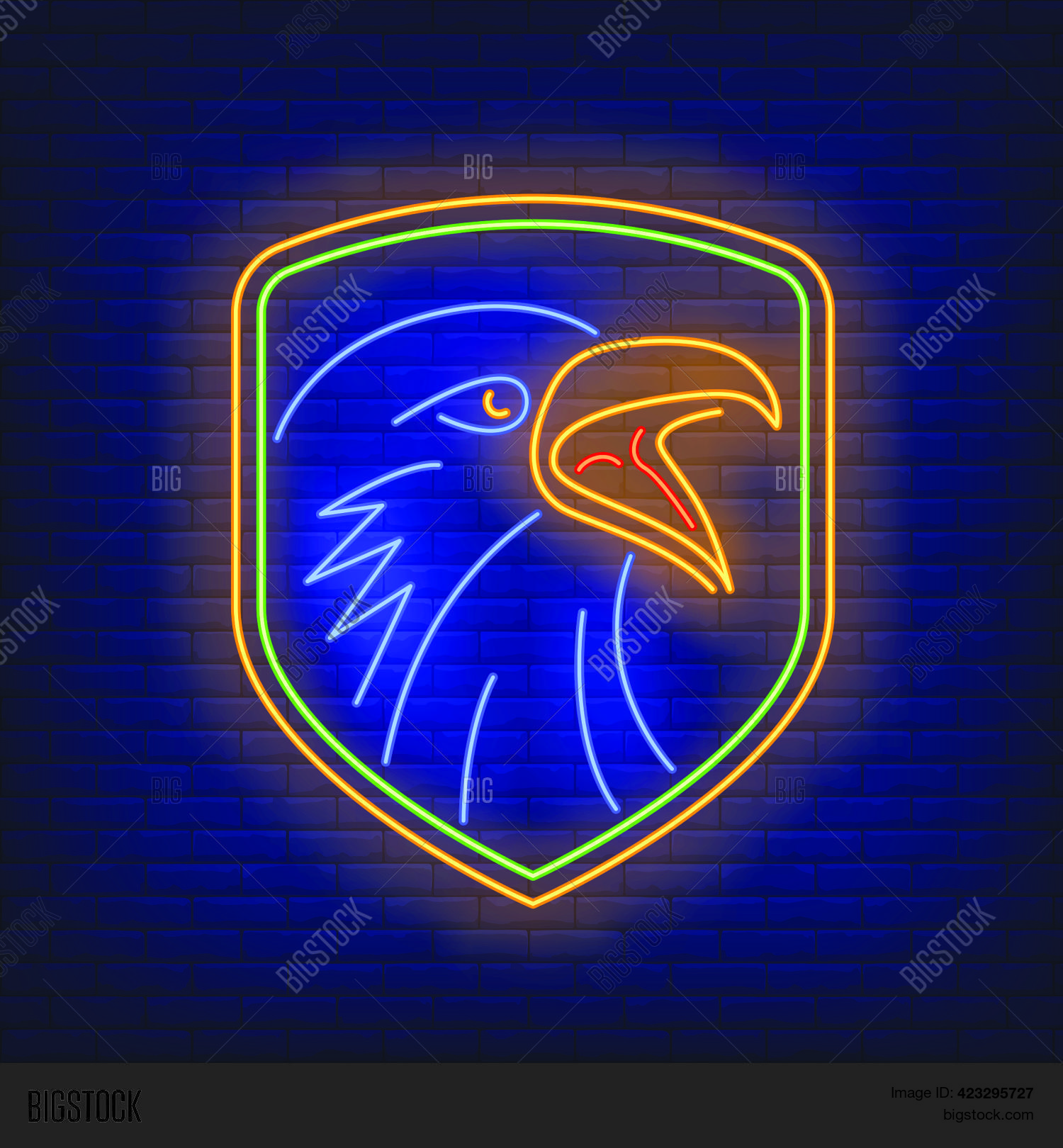 Shield Crow Head Neon Vector & Photo (Free Trial) | Bigstock