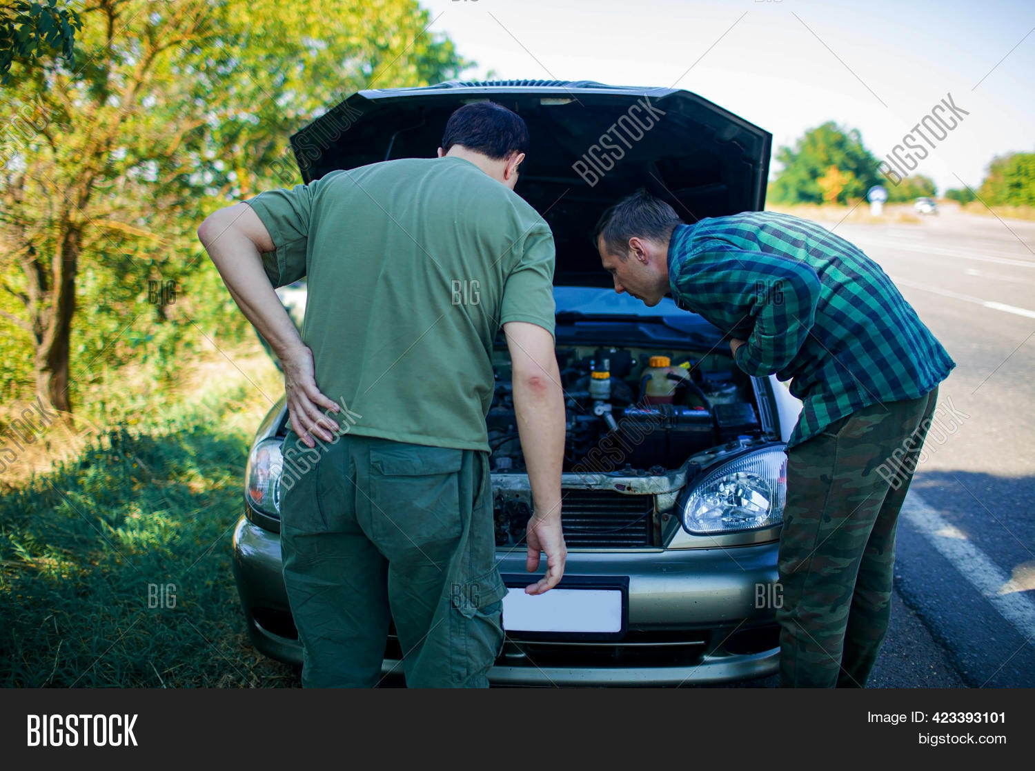 Man Looking Under Hood Image & Photo (Free Trial) | Bigstock