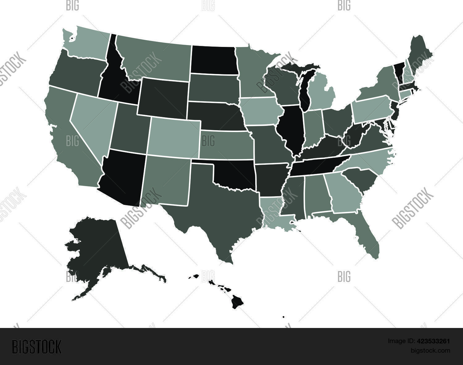 Usa Map Vector Vector & Photo (Free Trial) | Bigstock
