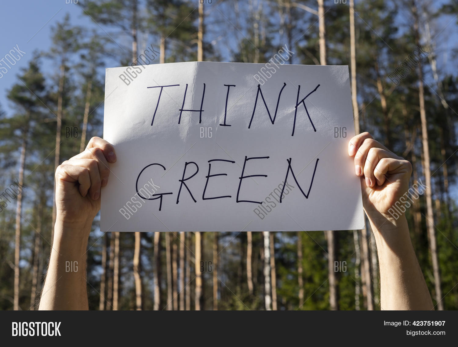 Think Green Written On Image & Photo (Free Trial) | Bigstock