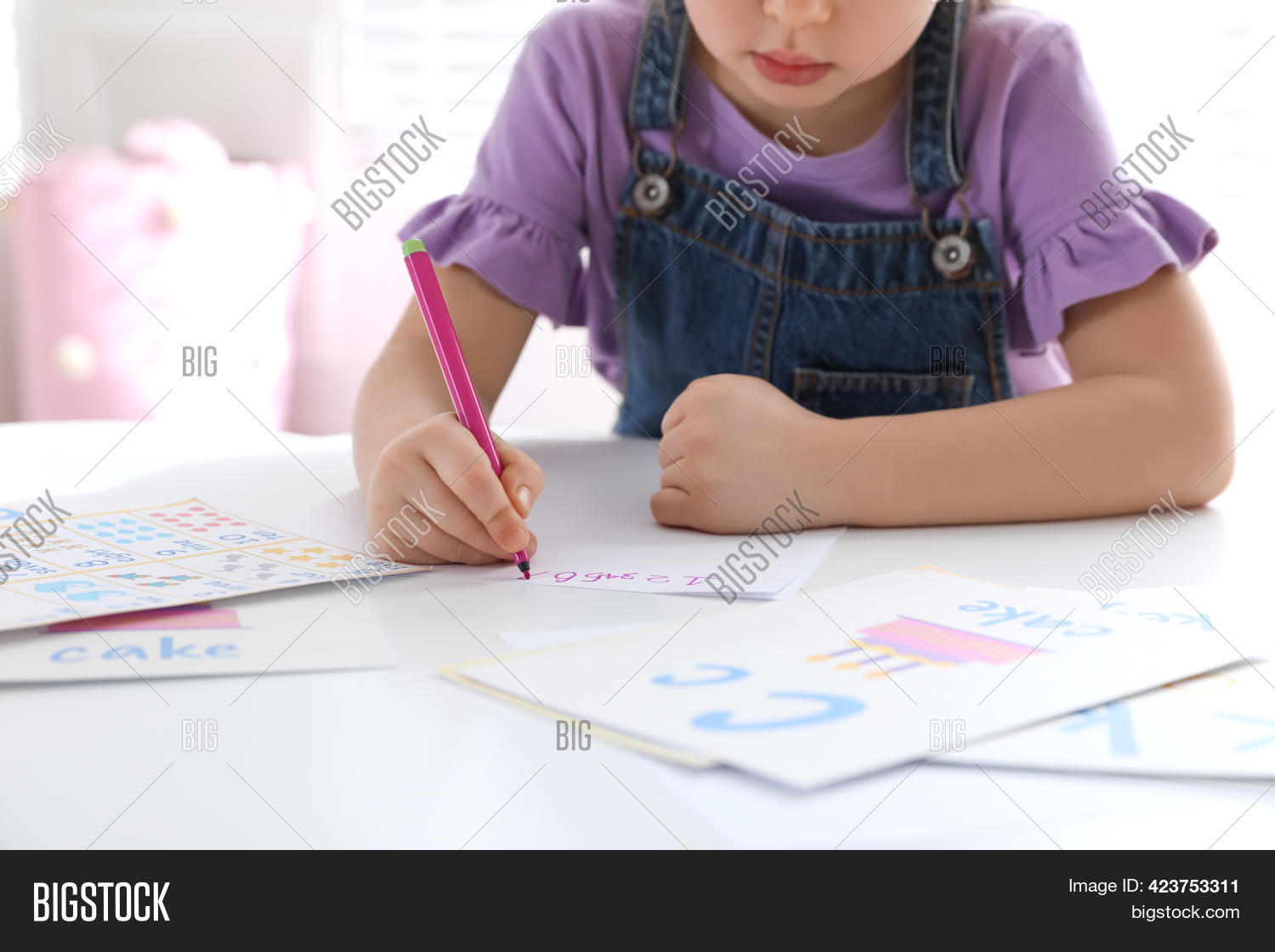 Little Girl Writing Image & Photo (Free Trial) | Bigstock