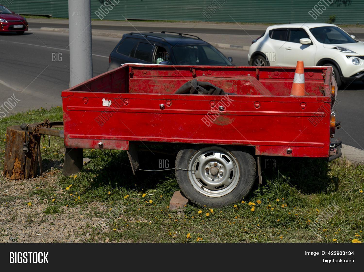Red Car Trailer On Two Image & Photo (Free Trial) | Bigstock
