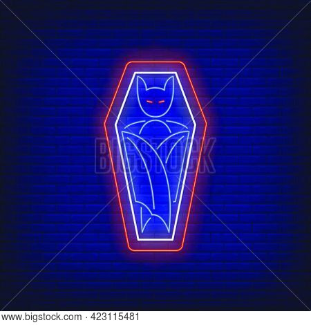 Vampire Coffin Neon Vector & Photo (Free Trial) | Bigstock