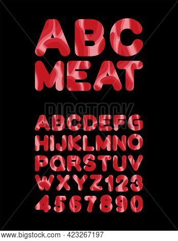 Meat Font. Beef Abc. Vector & Photo (Free Trial) | Bigstock