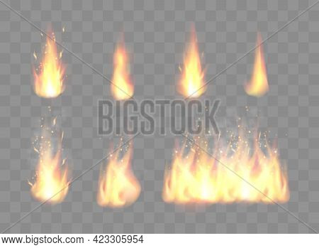 Set Realistic Fire Vector & Photo (Free Trial) | Bigstock