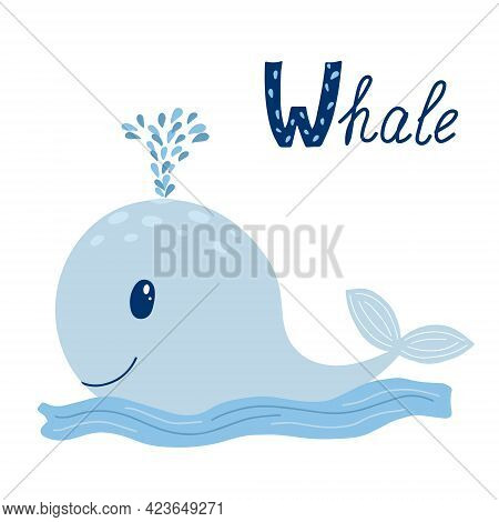 Cute Whale Sign Whale Vector & Photo (Free Trial) | Bigstock