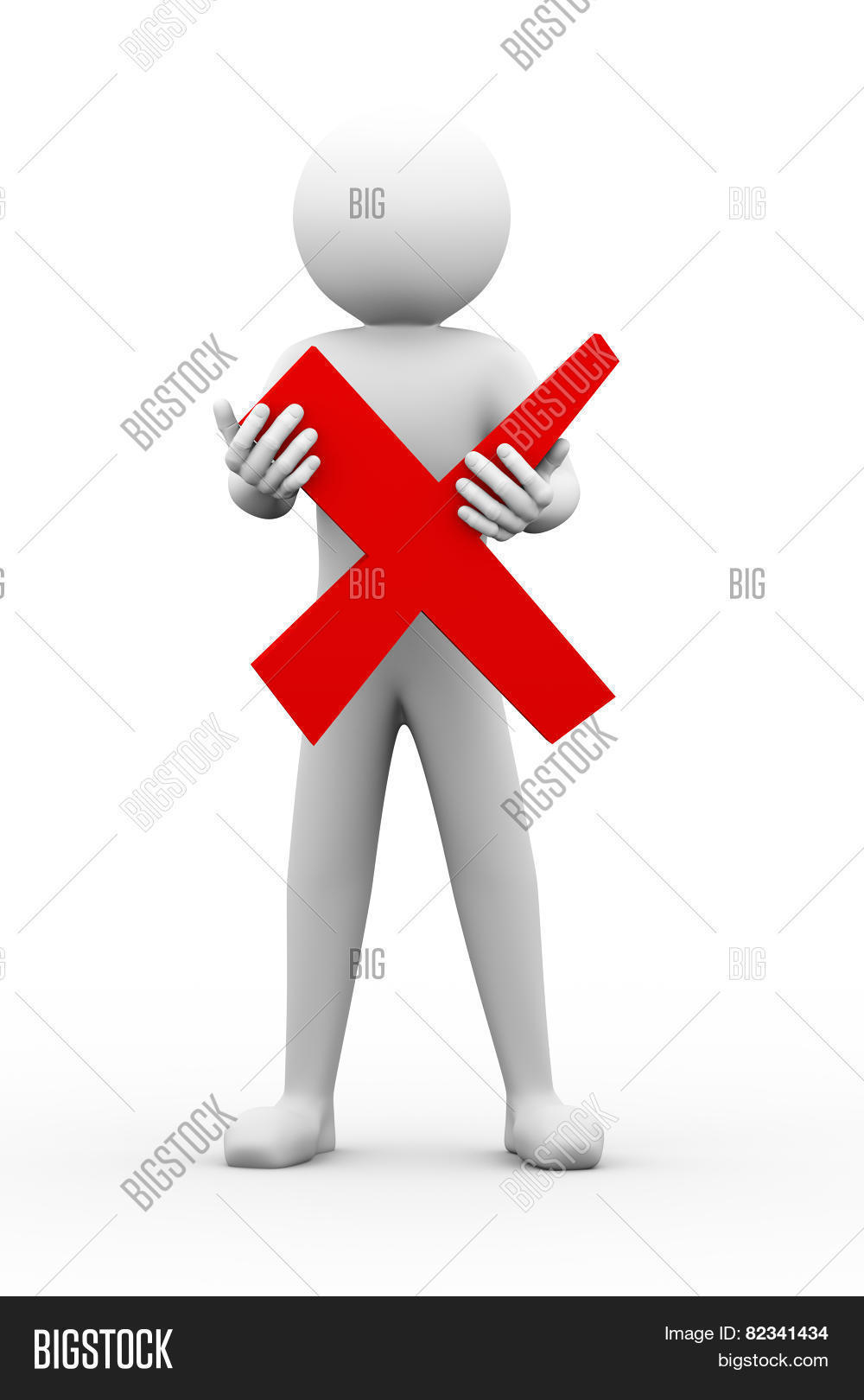 3D Man Holding Wrong Image & Photo (Free Trial) | Bigstock