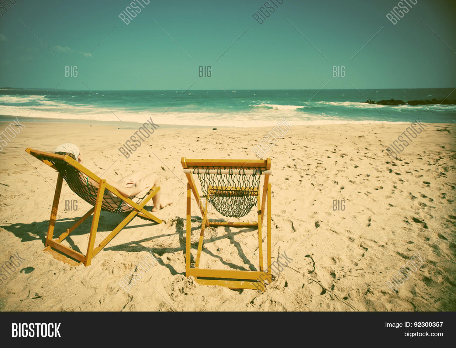 Woman Beach Chair On Image & Photo (Free Trial) | Bigstock