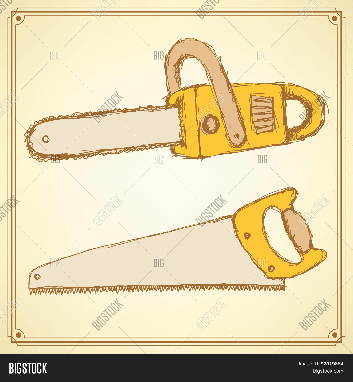 Sketch Saw Set Vector & Photo (Free Trial) | Bigstock