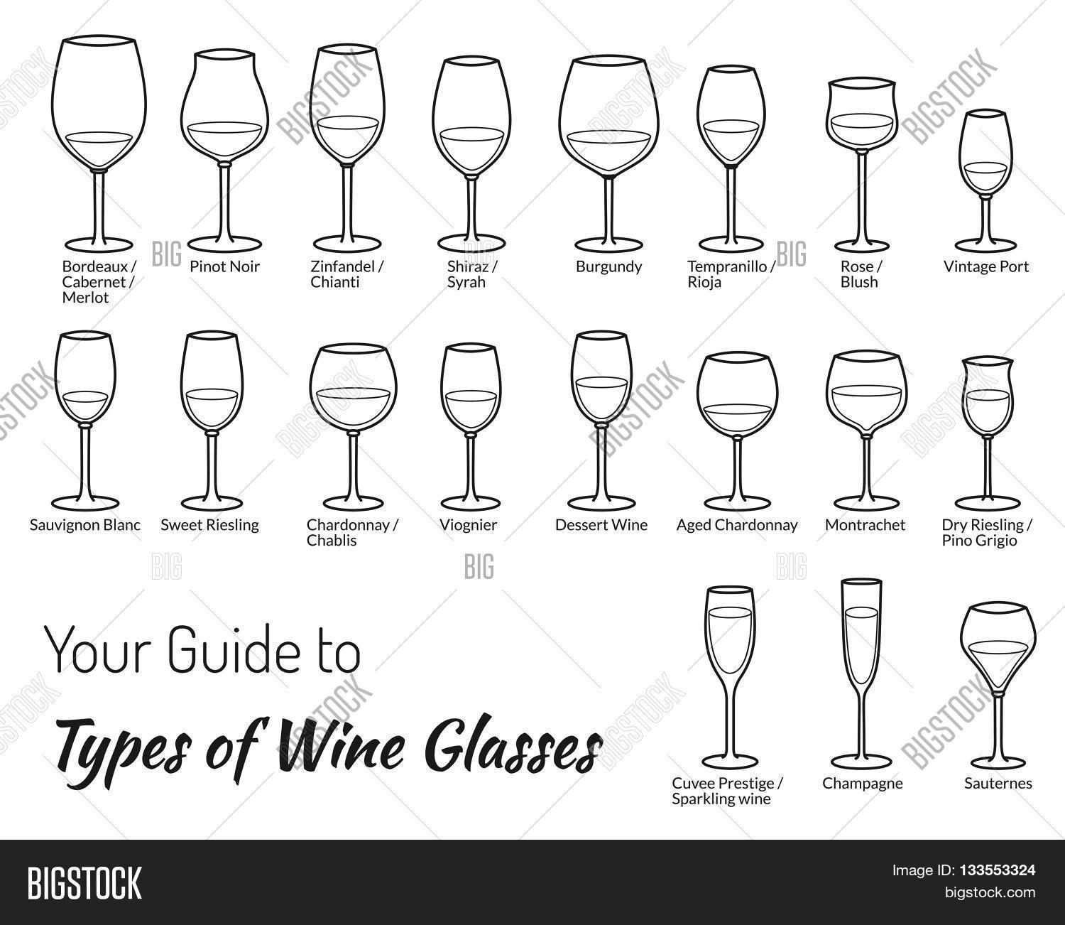 Set Wine Glasses Vector And Photo Free Trial Bigstock