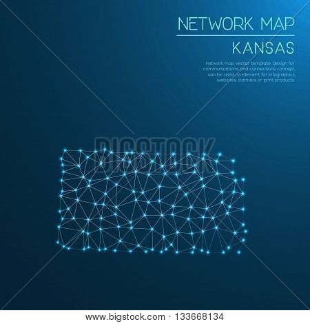 Kansas Network Map. Vector & Photo (Free Trial) | Bigstock