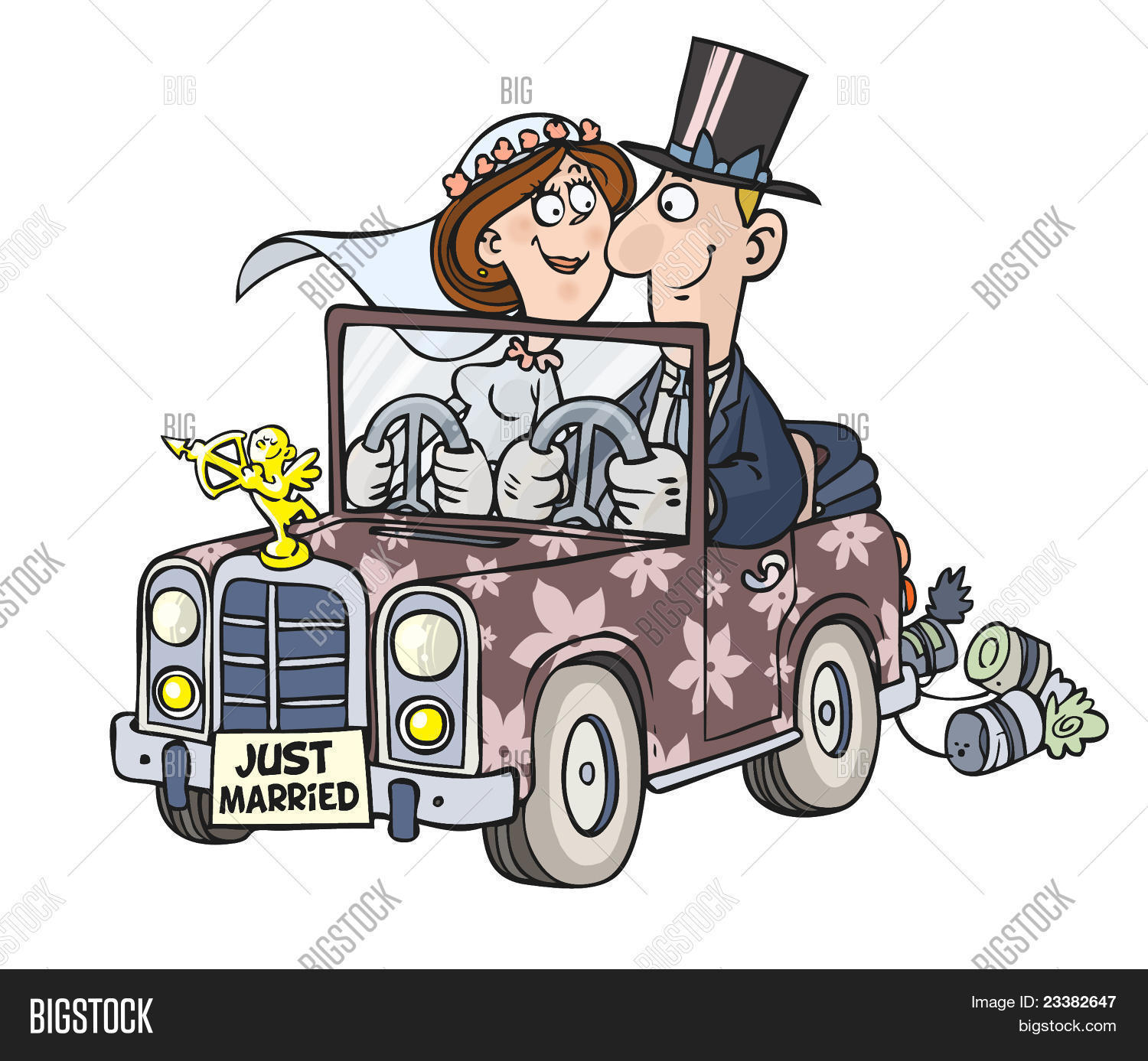Cartoon Wedding Car Image & Photo (Free Trial) | Bigstock