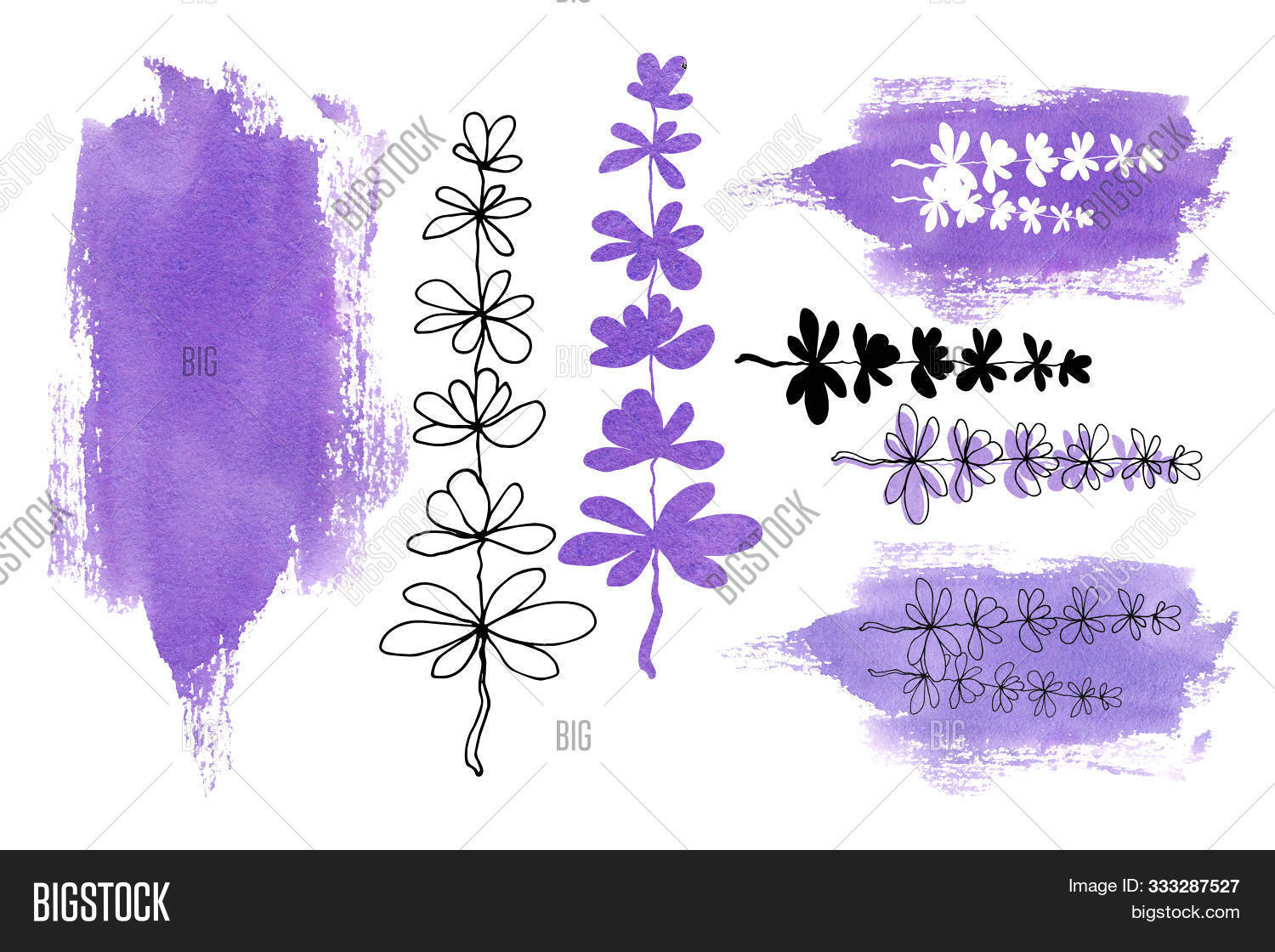 Set Elements Lilac Image & Photo (Free Trial) | Bigstock