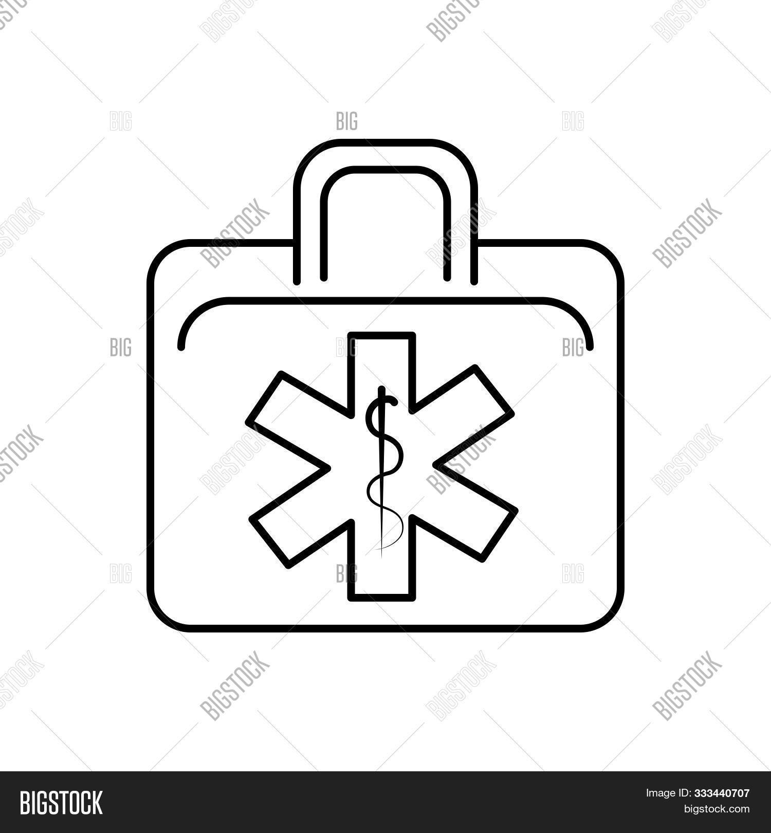 Black Line Icon Ems Vector & Photo (Free Trial) | Bigstock