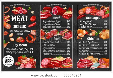 Meat Restaurant Menu Vector & Photo (Free Trial) | Bigstock