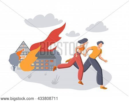 People Running From Fire