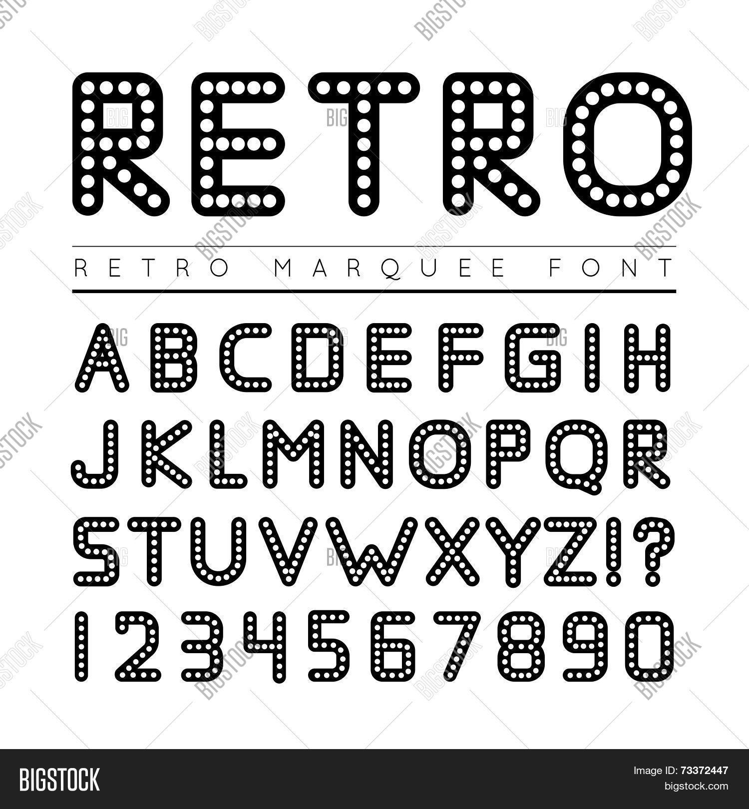 Retro Marquee Font Vector & Photo (Free Trial) | Bigstock
