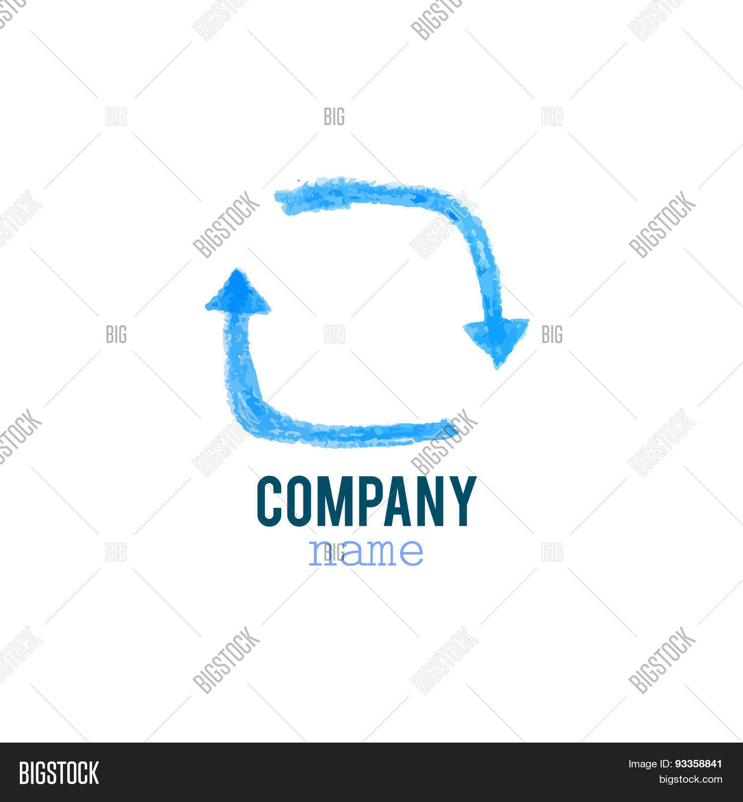 Blue Two Arrows Logo Vector & Photo (Free Trial) | Bigstock
