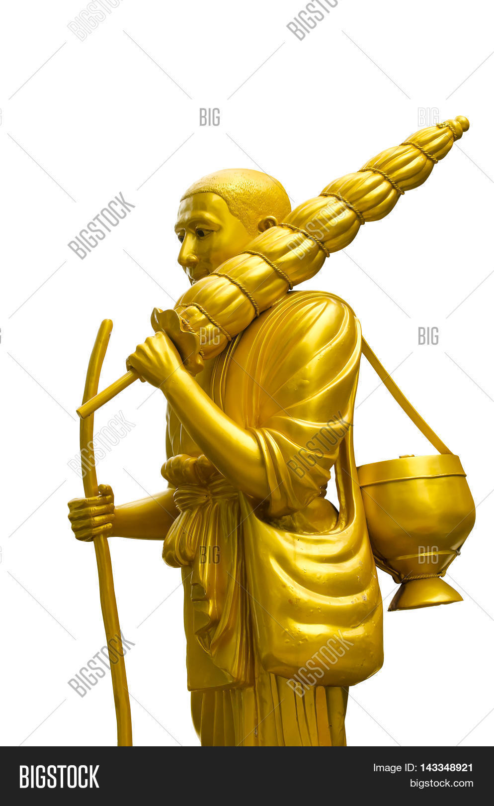 Gold Monk Statue Image & Photo (Free Trial) | Bigstock