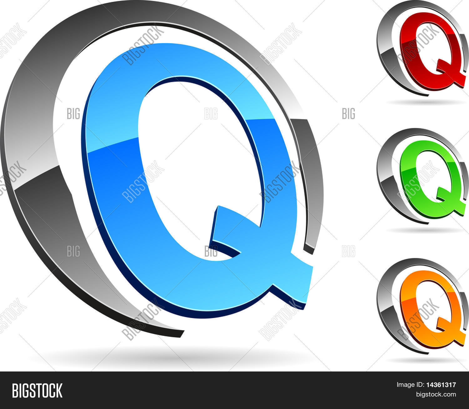 Letter "Q" 3d Vector Vector & Photo (Free Trial) | Bigstock