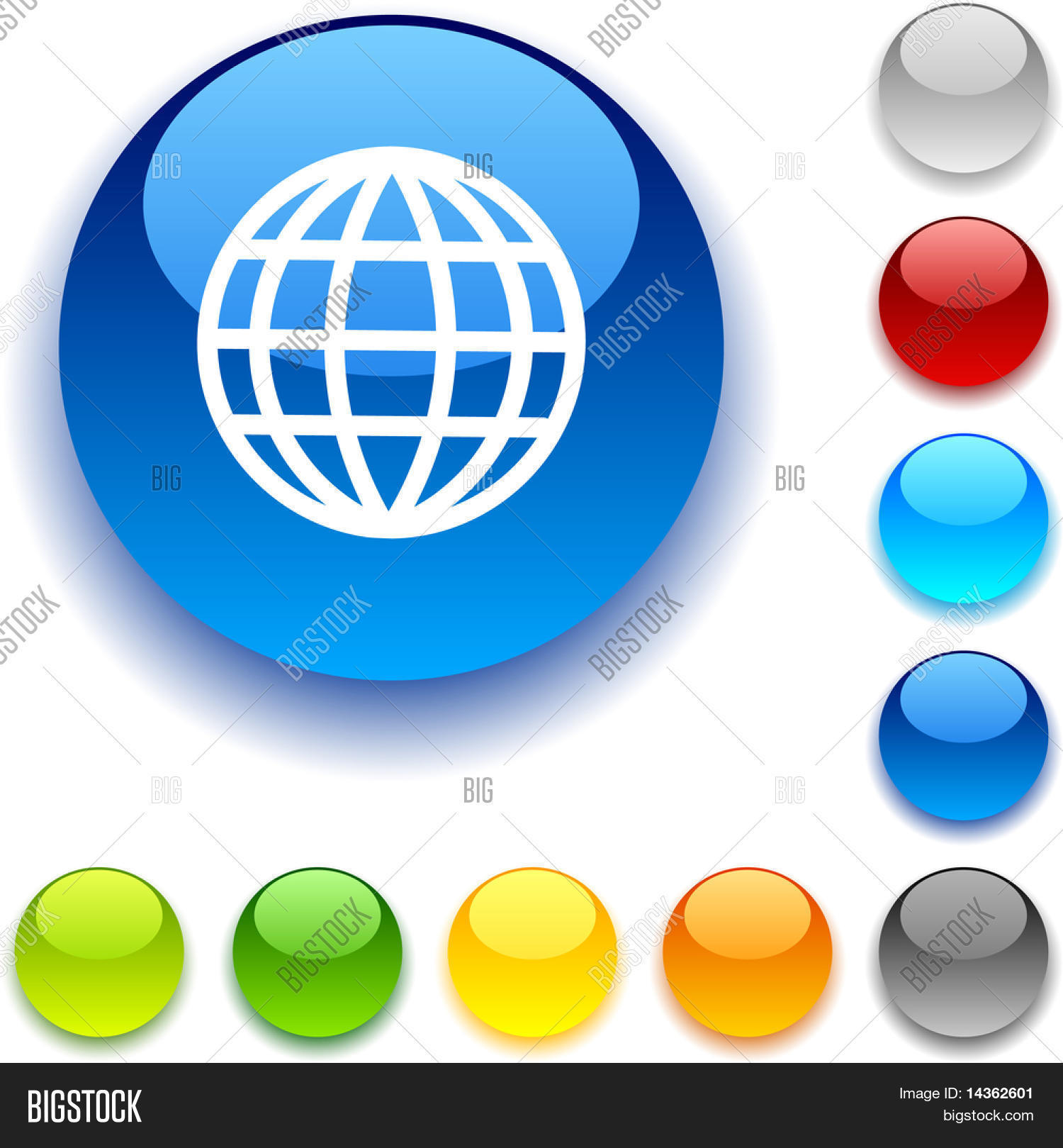 Earth Shiny Button. Vector & Photo (Free Trial) | Bigstock