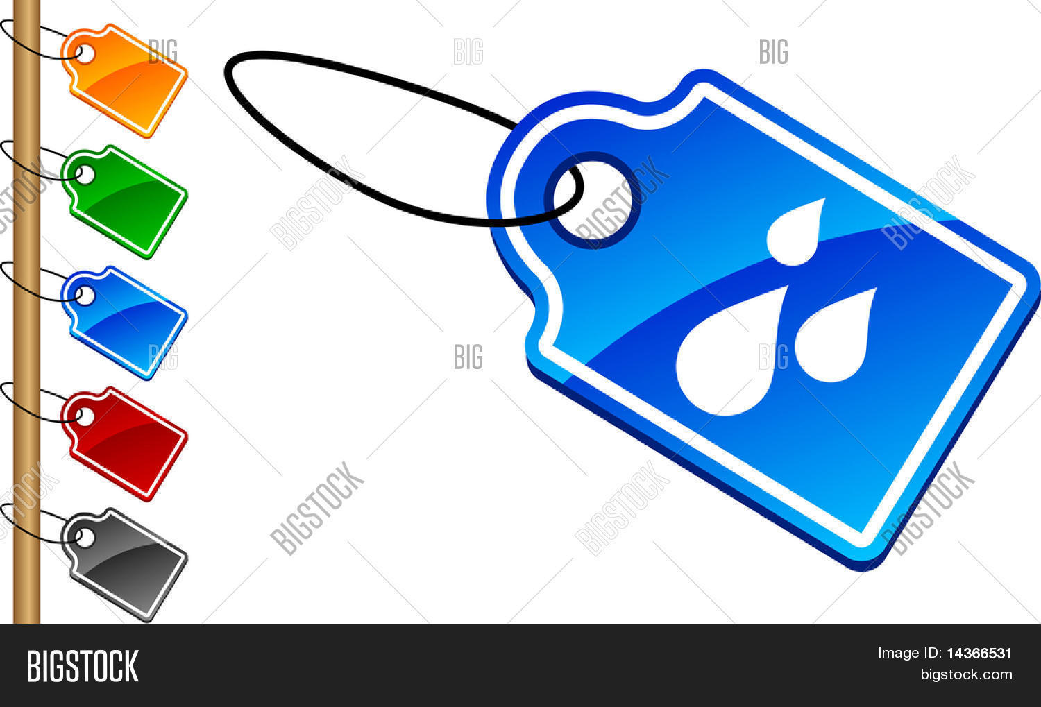 Rain Tag Set. Vector Vector & Photo (Free Trial) | Bigstock