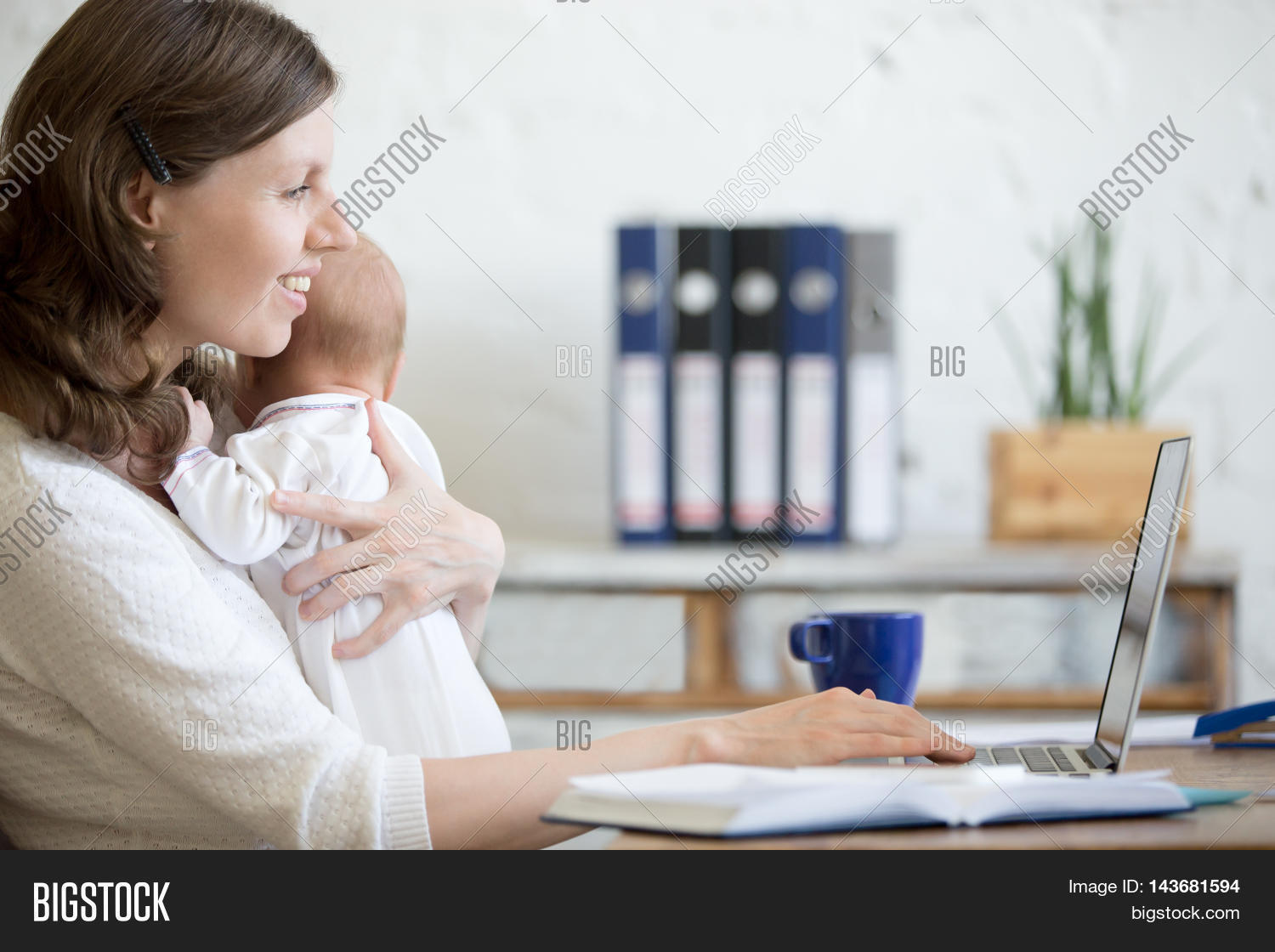 Young Mom Working Her Image & Photo (Free Trial) | Bigstock
