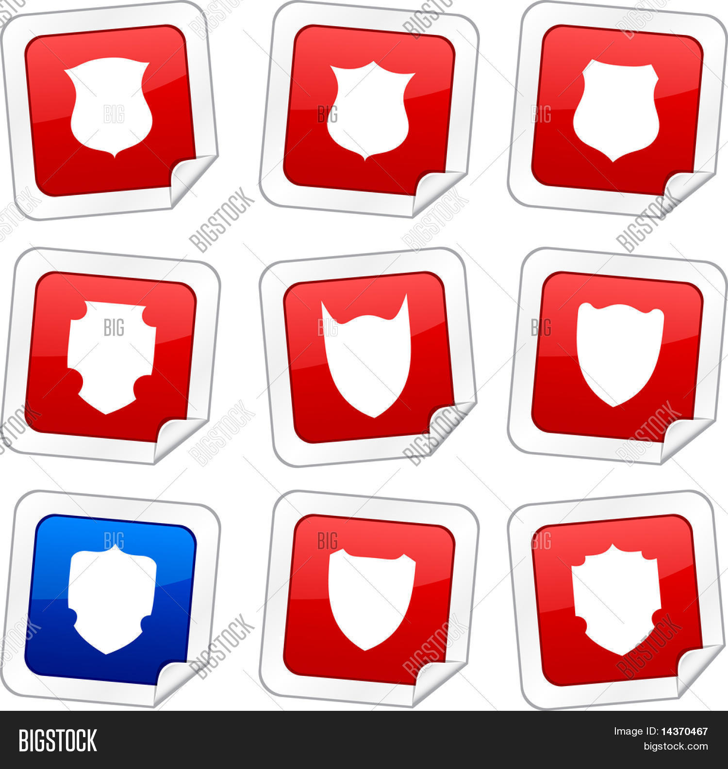 Shield Sticker Set. Vector & Photo (Free Trial) | Bigstock