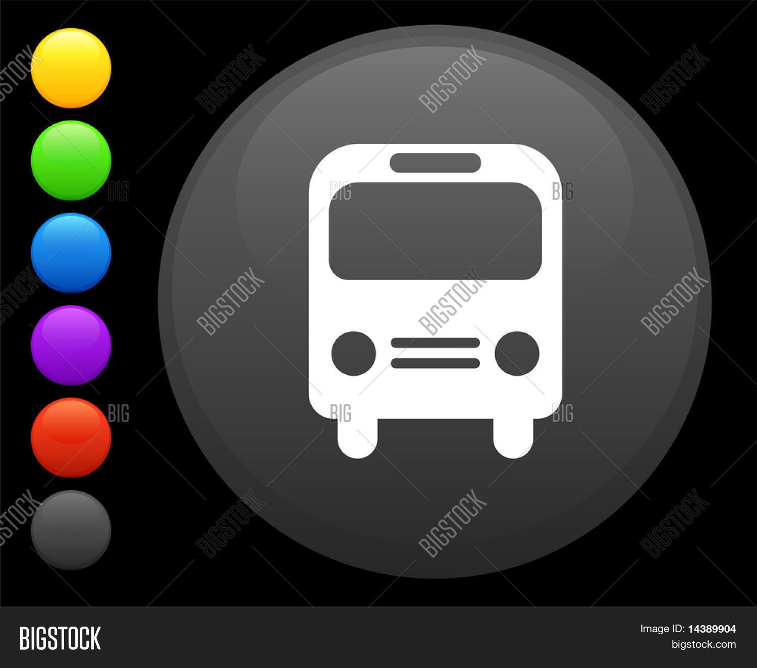 Bus Icon On Round Vector & Photo (Free Trial) | Bigstock