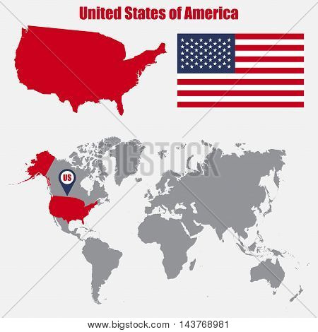USA Map On World Map Vector & Photo (Free Trial) | Bigstock