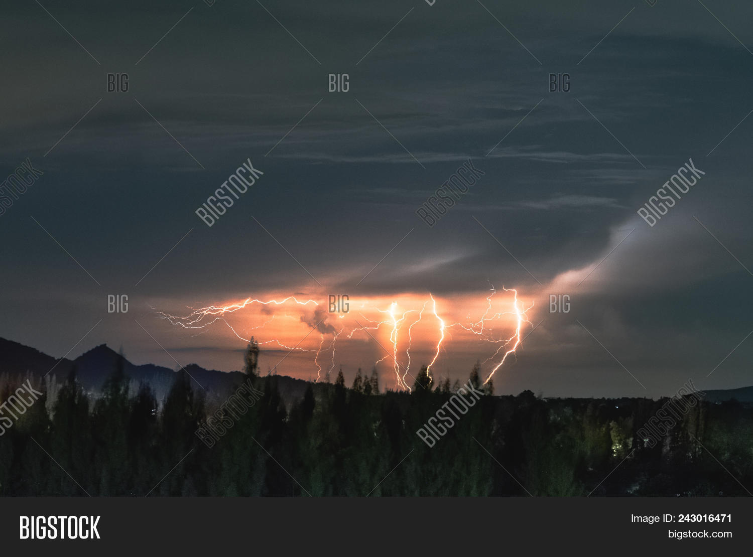 Lightning Storm Over Image & Photo (Free Trial) | Bigstock