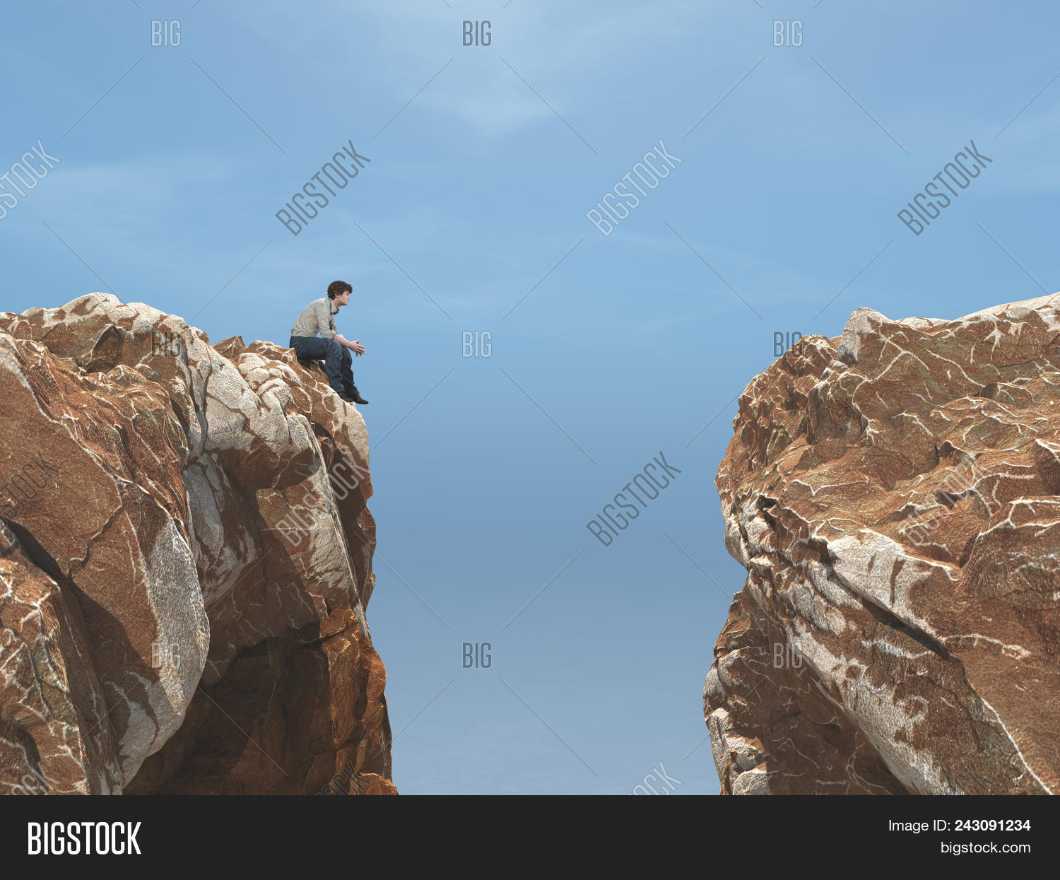 Young Man On Rock Image & Photo (Free Trial) | Bigstock