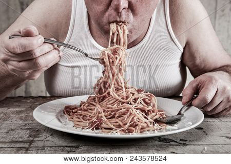 Fat Man Eating Pasta Images, Illustrations & Vectors (Free) - Bigstock