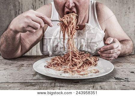 Fat Man Eating Pasta Images, Illustrations & Vectors (Free) - Bigstock