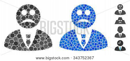 Sad Manager Mosaic Of Round Dots In Various Sizes And Color Hues, Based ...