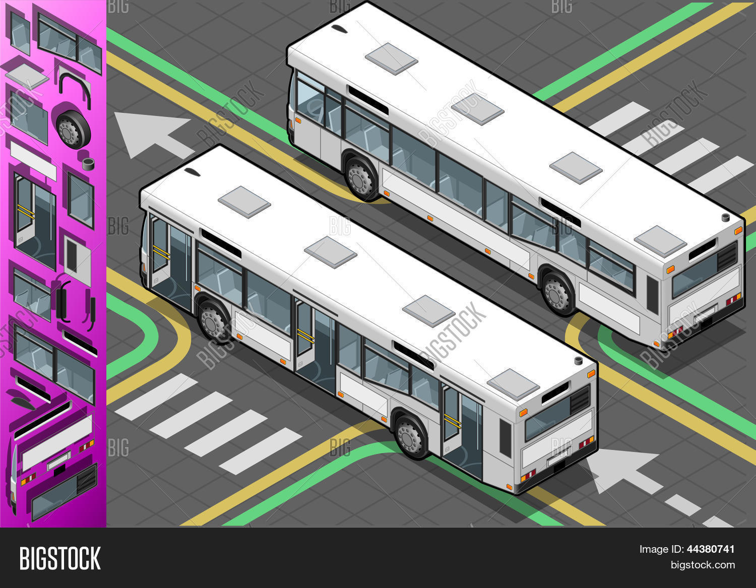 Isometric Bus Opened Vector & Photo (Free Trial) | Bigstock