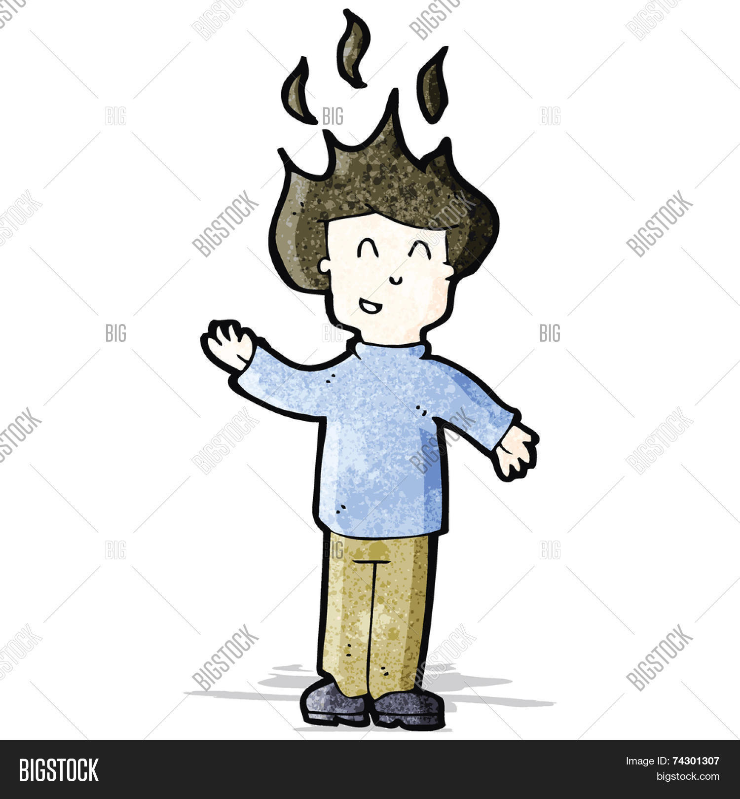 Cartoon Man Flyaway Vector & Photo (Free Trial) | Bigstock