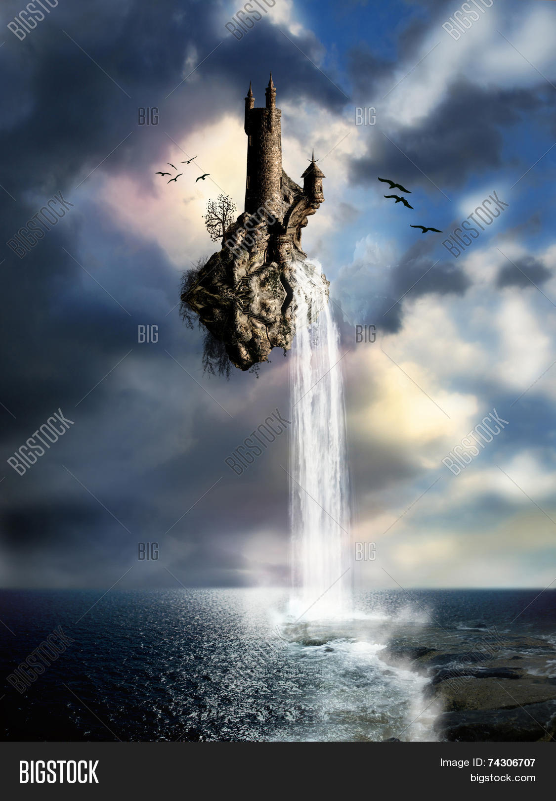 Castle Waterfall Image & Photo (Free Trial) | Bigstock