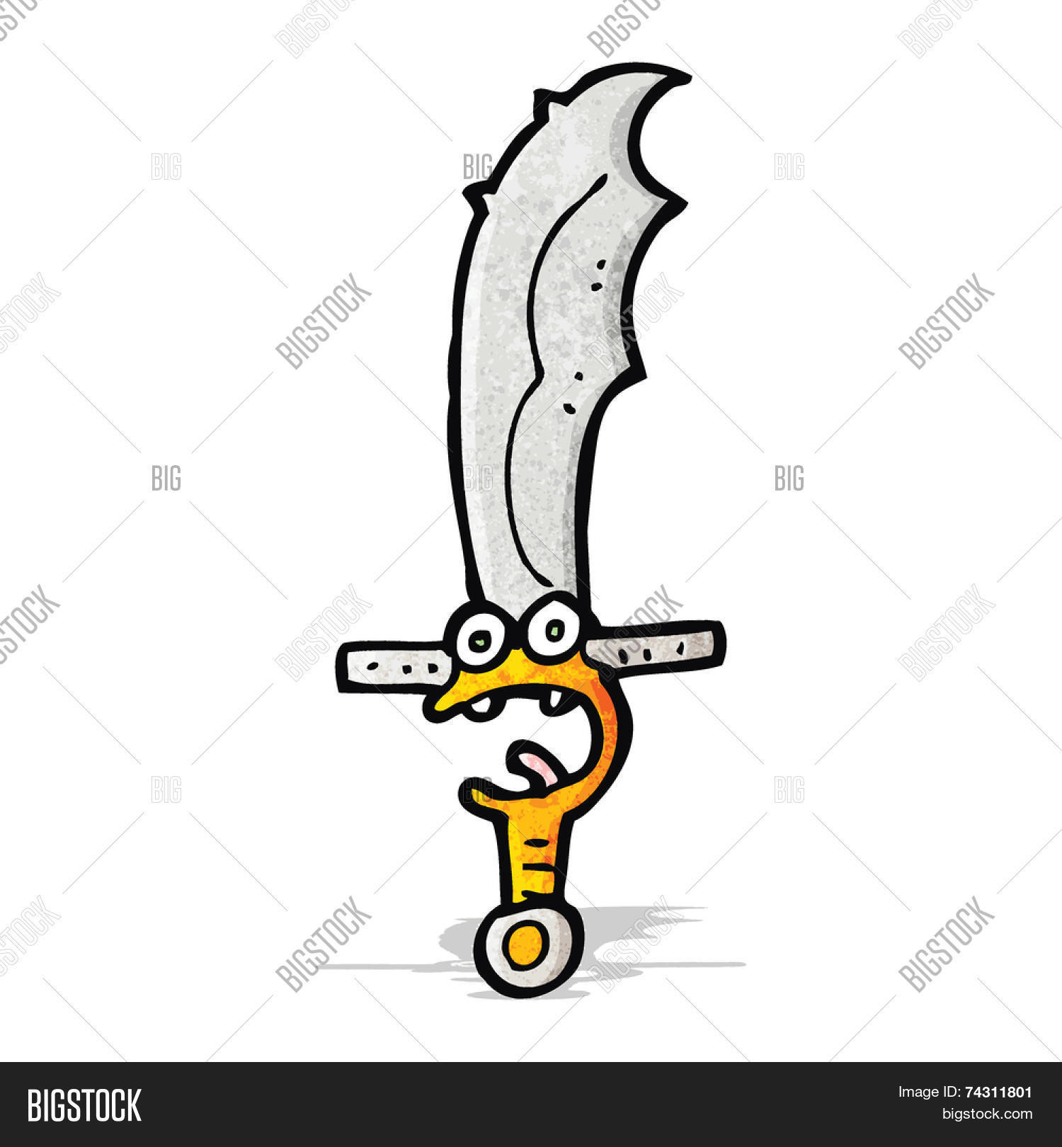 Cartoon Curved Sword Vector & Photo (Free Trial) | Bigstock