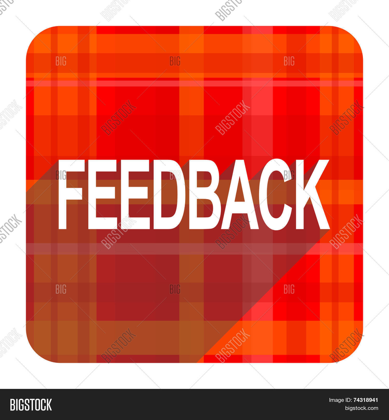 Feedback Red Flat Icon Image & Photo (Free Trial) | Bigstock